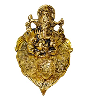 Buy SHRI Kishan Handicraft Golden Oxidized Antique Metal Patta Ganesha ...