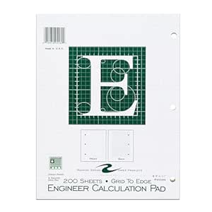 Roaring Spring Engineering Computation Pad 8.5 x 11 Inches 200 Sheets ...