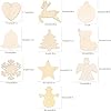 StepsToDo 50 Pieces Wooden Holiday Ornament Cutouts – 10 Designs (5 ...