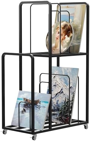 Amazon.com: Gtouse Large Art Canvas Storage Rack, 2-Tier Art Drying ...