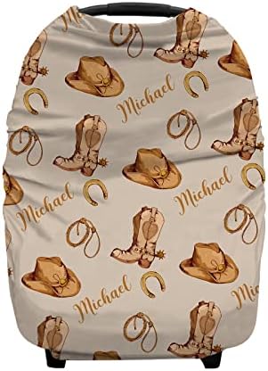 Amazon.com: Personalized Cowboy Baby Car Seat Covers with Name, Custom ...