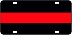 Amazon.com: 2-D Heavy Duty Reflective Thin Red Line License Plate ...