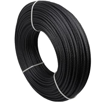 Challcrea 300ft 3/16 Black 7x7 Strands Construction Wire Rope Aircraft ...