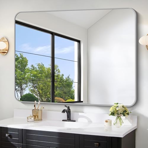 Amazon.com: FORBATH 36x48 Inch Silver Bathroom Mirror for Over Sink ...