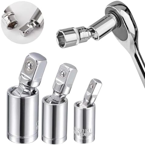 Bennort Universal Joint Socket Wrench Adapter 3 Piece Set,1/2", 3/8 ...