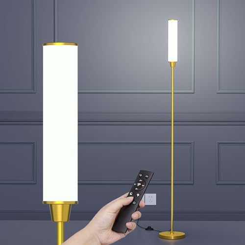 Brightech Vista LED Floor Lamp, Tall Lamp with Remote Control ...
