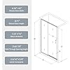 DOPERFE 38-42" W x 71" H Piovt Swing Glass Shower Door,Pivot Frame Sliding Shower Door with 1/4 ...