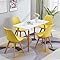 HomJoy Dining Table and 4 Chairs Set, Modern Design PU Seat Lounge ...