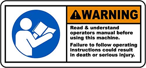 Warning. Read & Understand Operators Manual Before Using This Machine ...