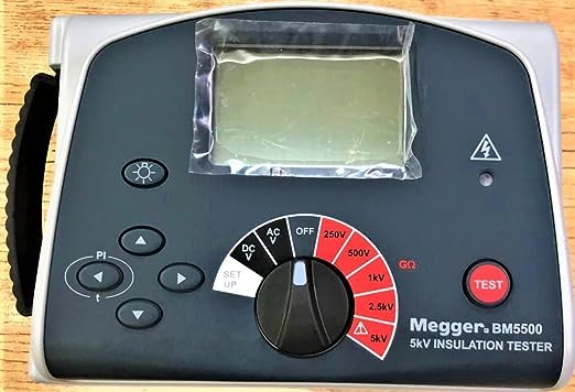 Megger BM5500 5000V Insulation Tester, Digital/Analog Display, 100GΩ ...