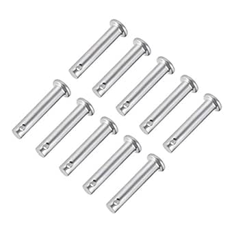 uxcell Single Hole Clevis Pins,6mm x 30mm Flat Head Zinc-Plating Steel ...