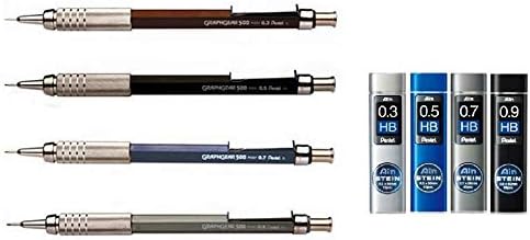 KIT LAPISEIRA PENTEL GRAPHGEAR 500-0,3-0,5-0,7-0,9 | Amazon.com.br