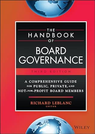Amazon.com: The Handbook of Board Governance: A Comprehensive Guide for ...