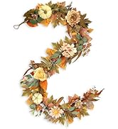 Amazon.com: Fall Garland, 6 FT Pumpkin Garlands, Fall Leaves Garland ...