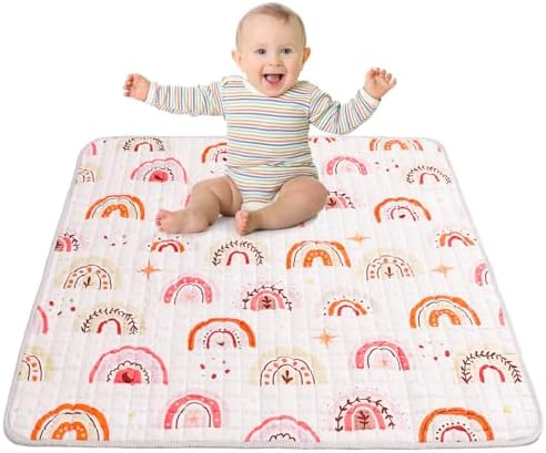 Amazon.com : Boho Rainbow Portable Baby Play Mat, 43 x 43 Inch Washable ...