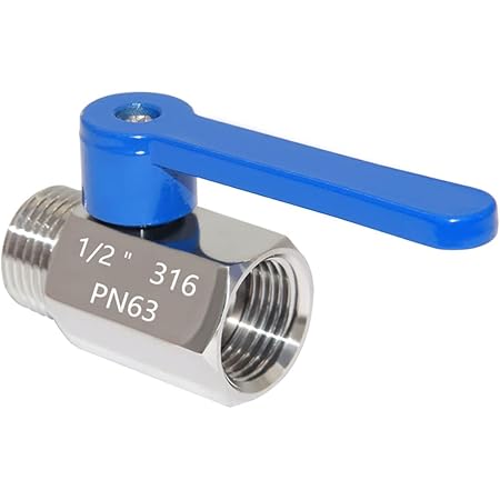 Amazon.com: Beduan 1/2" Mini Ball Valve, 316 Stainless Steel Female x Male NPT Thread Shut-Off ...