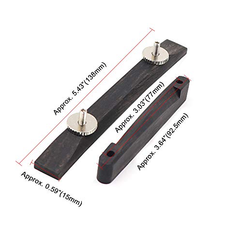 Snapklik.com : Ebony Guitar Bridges 6 String Adjustable Jazz Archtop ...