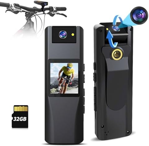 CAMMHD 1296P Body Camera with Audio and Video 180°Rotatable Lens 7 ...