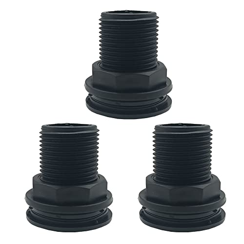 PVC Bulkhead Fittings Threaded Bulkhead Water Tank Connector for Rain ...