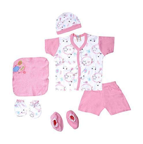 Buy Little Hub New Born Unisex Baby 6pcs Gift Set (Pink, 0-3 months) at ...