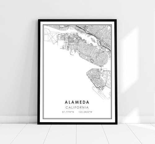Amazon.com - Alameda California Map Print Poster Canvas Wall Art ...