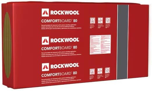 Rockwool RXCB11224, ComfortBoard 80, 1.5" x 24" x 48", High-Performance ...