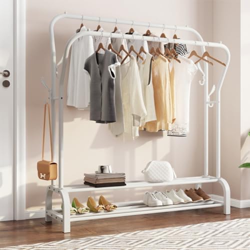 Double Clothes Rail Clothing Rack with Dual Hanging Rails, Free ...