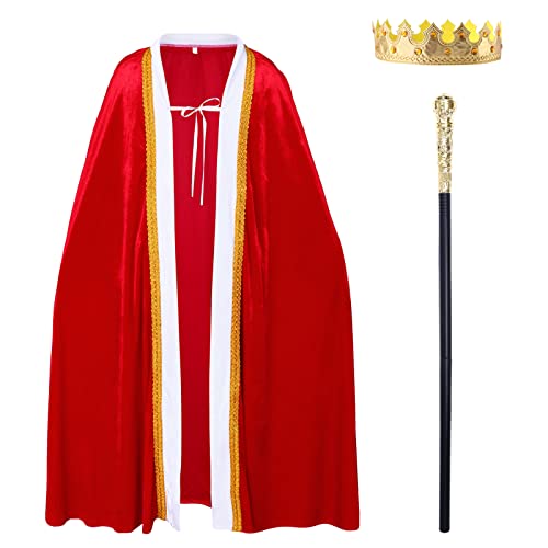 Alaiyaky King Cape Set for Kids and Adults, Halloween Costume King’s ...