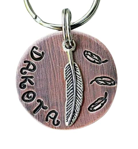Amazon.com: Feather Pet Tag, Dog Tag, Pet ID Tag, Bird Dog Tag, Native ...