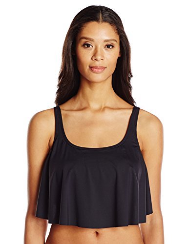 COCO RAVE Women's Crochet Solids Jessica Crop Bikini Top, Jet Black ...