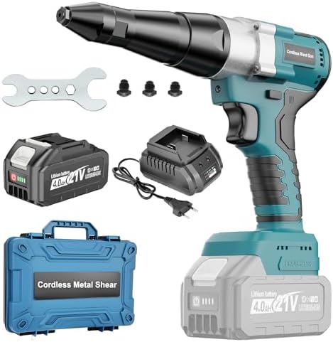 Amazon.com: LAKIX Cordless Rivet Gun, Electric Rivet Gun with 4.0Ah ...