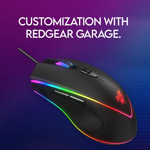 Redgear A-17 Wired Gaming Mouse with Upto 6400 Dpi, RGB Lighting and ...