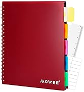 Amazon.com : MOWEE Spiral Notebook - 5 Subject Notebook, College Ruled ...