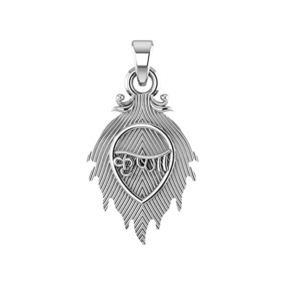 Buy PrabhuBhakti 925 Sterling Silver Shri Krishna Mor Pankh Pendant for ...