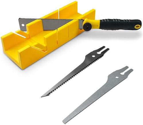 Konvixon 4-Piece Miter Box and Saw Set, 12-Inch Mitre Box with 3 Mitre ...
