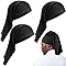 Amazon.com : 3 Pieces Satin Lined Dread Loc Cap Long Braid Cap Elastic ...