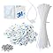 Amazon.com: 3/4" 3M Back-Glue Self Adhesive White Strong Cable Zip Tie ...