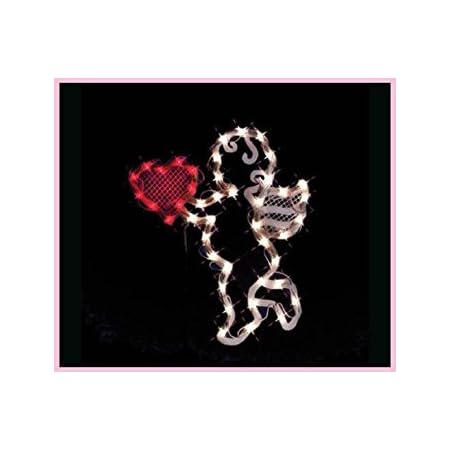 Amazon.com: 17" VALENTINES DAY LIGHTED CUPID HEART WINDOW DECORATION ...