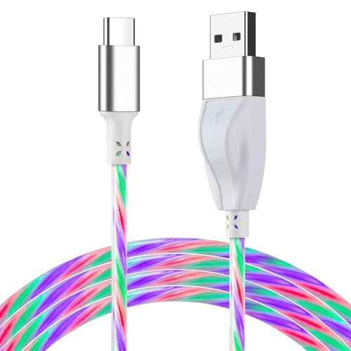 Aolcev Light Up USB C Cable 5FT Glowing USB A to USB C Charging Cable 2 ...
