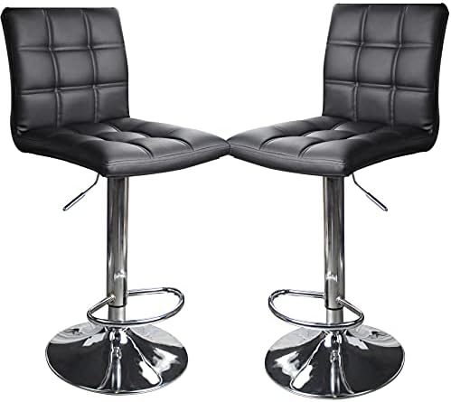 Amazon.com: Leader Accessories Square Back Adjustable Bar Stools with ...