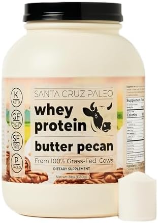 Amazon.com: Santa Cruz Paleo Whey Protein Powder, Vanilla, 20g Grass ...