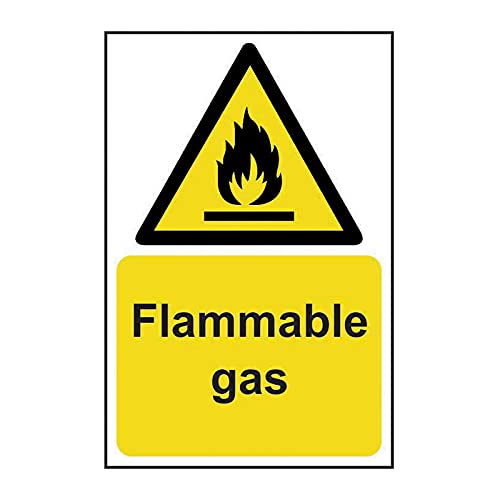 ‘Flammable Gas’ Sign, Rigid 1mm PVC Board (200mm x 300mm) - BigaMart