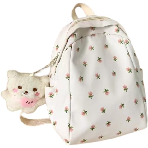 Amazon.com | Floral Lightweight Aesthetic kawaii Girls Cute Backpack ...