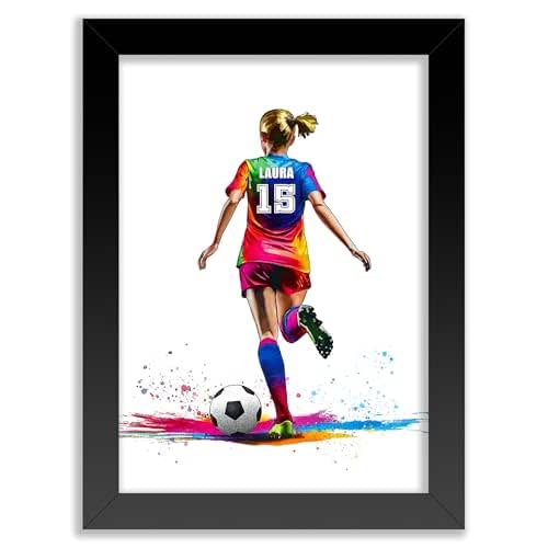 Personalised Girls Football Poster - Girls Football Gifts - Womens ...