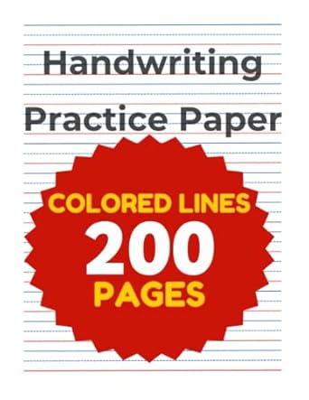 Colored Handwriting Practice Paper with Red and Blue lines.: Easy to ...