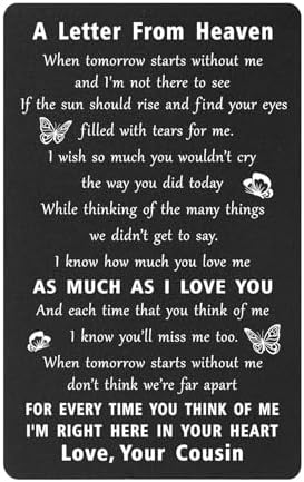 Amazon.com : ENGZHI Loss of Cousin Sympathy Card Memorial Gifts - A ...