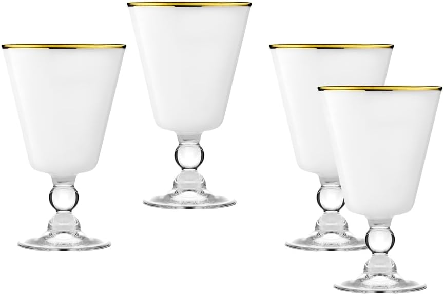 Amazon.com | Godinger Goblet white with Gold Rim for Liquor, Wine, Beer ...
