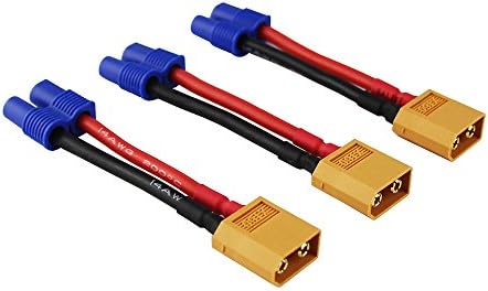 Amazon.com: Laisomeke XT60 to EC3 Male Female Adapter Connector with ...