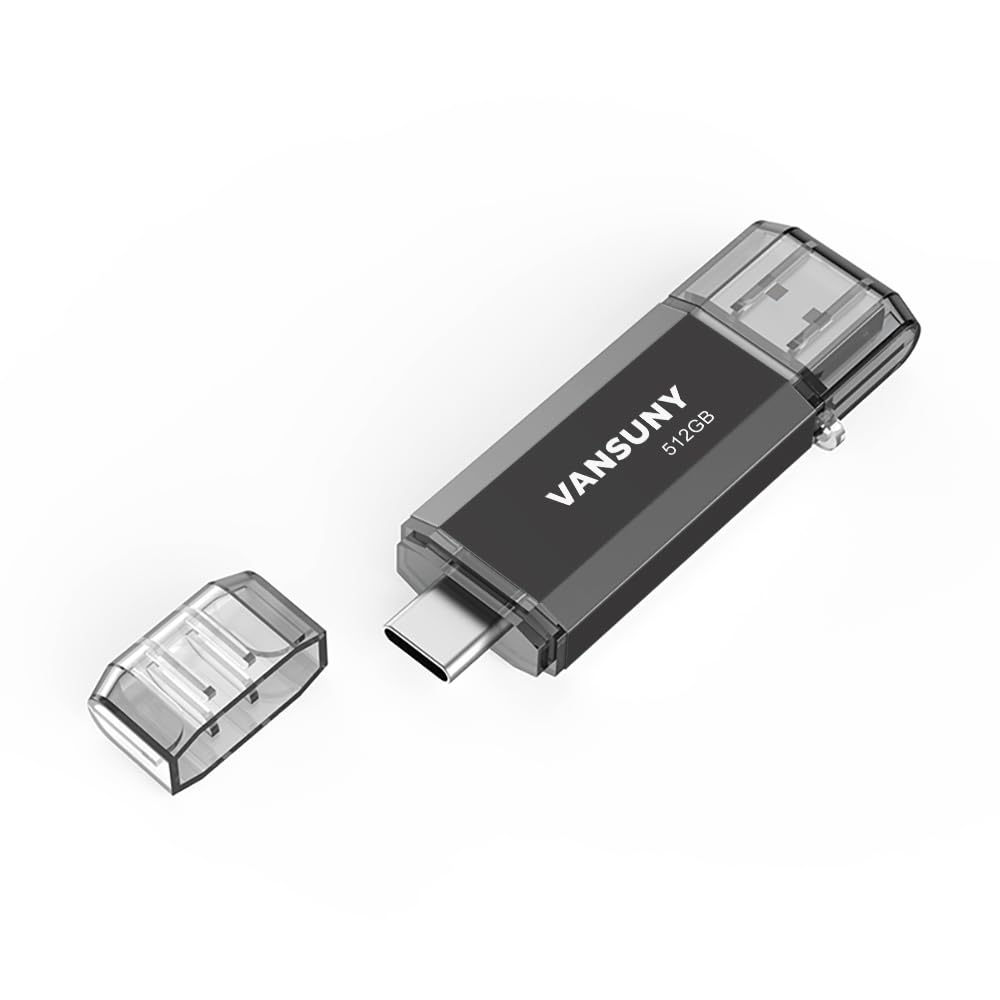 Amazon.com: Vansuny 512GB Type C Flash Drive 2 in 1 OTG USB 3.0 + USB C ...