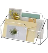 Amazon.com: SANRUI Acrylic Desk File Organizer, 6 Vertical Compartments ...